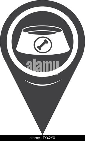 Map Pin Pointer Dog Bowl icon Stock Vector Image & Art - Alamy
