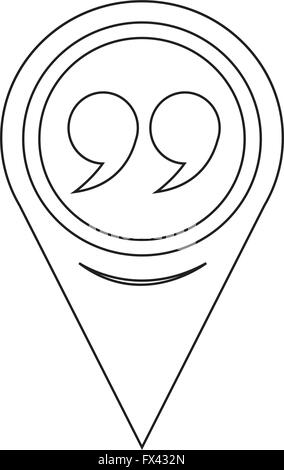 Map Pin Pointer Quotation mark symbol Icon Stock Vector Image & Art - Alamy