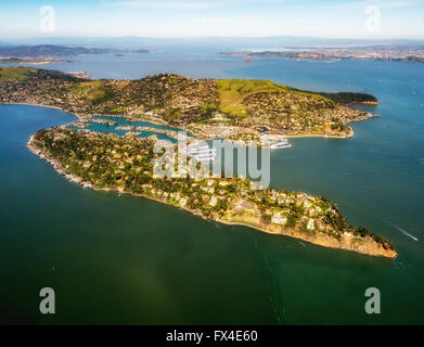 Aerial view, Peninsula Belvedere Tiburon, San Francisco Bay Area ...