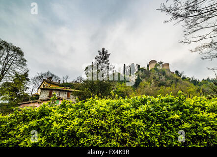 fortress above the green hedge Stock Photo - Alamy