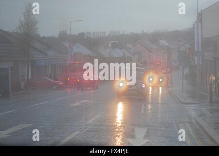 Belfast, Ireland. 11th April, 2016. UK Weather: Heavy Rain reduces ...