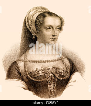 Queen Claude, first wife of King Francis I, 1499-1524. She wears a rich ...