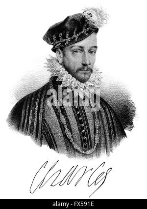 Portrait of Charles IX King Roi of France 1550-74 by Clouet, Francois ...