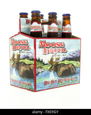Bottle of Moose Drool craft brown ale beer from the Big Sky Brewing ...