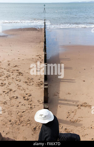 groin on exmouth beach,background, beach, break, breaker, breakwater ...