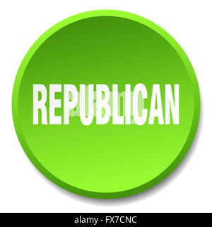 vote republican green round flat isolated push button Stock Photo - Alamy