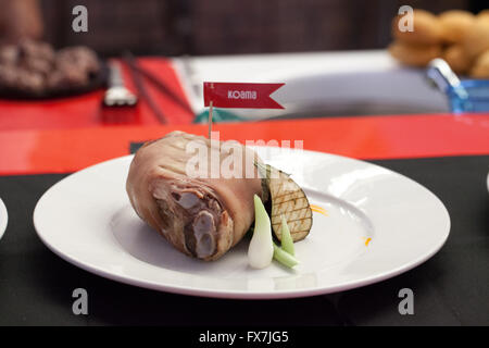 cooked meat dish presentation Stock Photo - Alamy