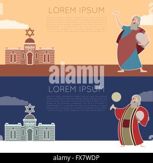 A cartoon illustration of Moses with a scroll Stock Vector Image & Art ...