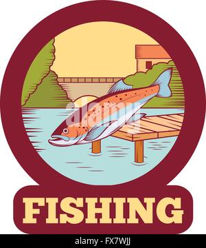 Trout Splash Fishing Logo Design Stock Vector Image & Art - Alamy