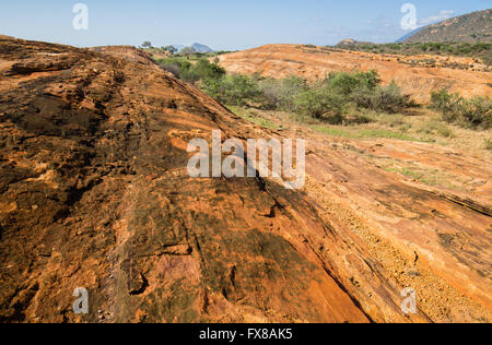 Mudanda Rock in Tsavo East National Park is a 1.5 km long Precambrian ...