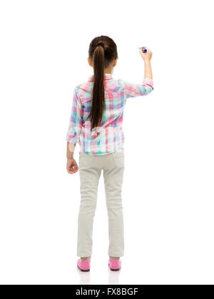 Little Kid Drawing Back View Stock Photo - Alamy