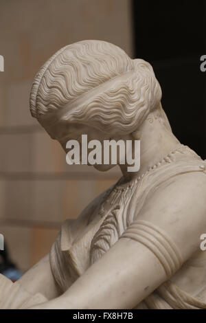 Statue of the ancient lyric poet Sappho, in the Sappho square, in the ...