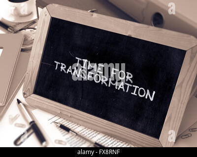 Time for Transformation - Chalkboard with Hand Drawn Text Stock Photo ...