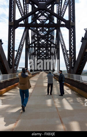 USA Kentucky KY Louisville Big Four Bridge over the Ohio River to ...