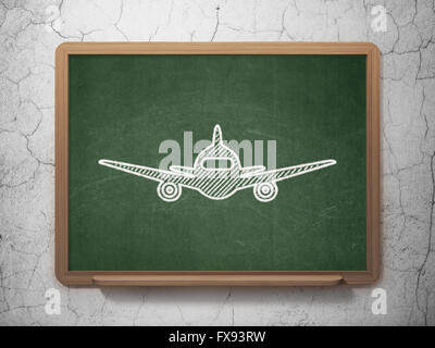 Tourism concept: Aircraft on chalkboard background Stock Photo - Alamy