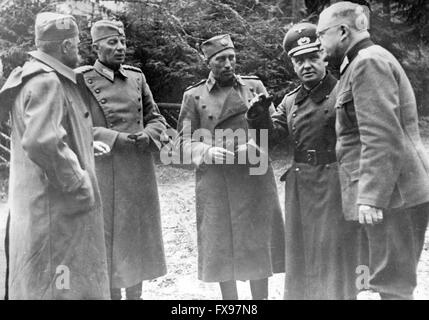 The Nazi propaganda image depicts two fighter aircraft of the German ...