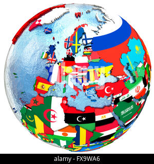 Political map of EMEA region with each country represented by its ...