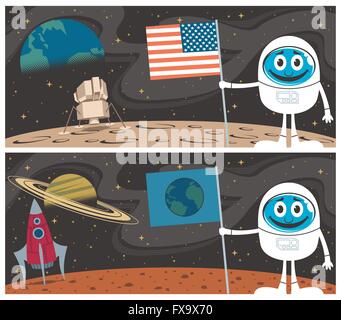 mars planet scene space vector illustration design Stock Vector Image ...