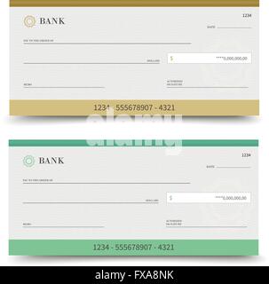 classic blank bank cheque paper. check from chequebook vector Stock ...