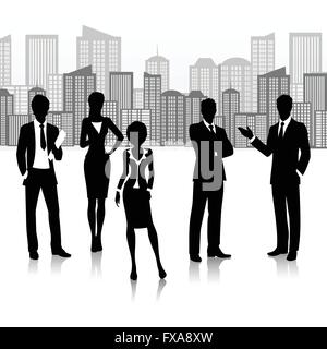 Professional Business Team Meeting Silhouette Vector for Corporate ...