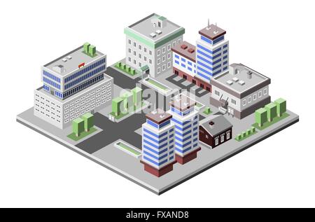 Urban buildings icons set, isometric style Stock Vector Image & Art - Alamy