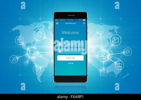 Smartphone and social network Stock Vector Image & Art - Alamy