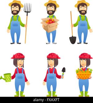 man gardener with hat avatar character Stock Vector Image & Art - Alamy