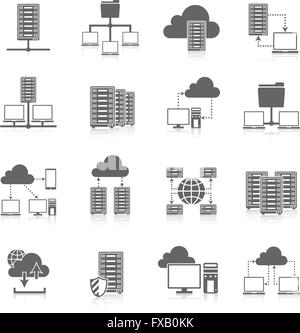Hosting computer network service icons set Stock Vector Image & Art - Alamy