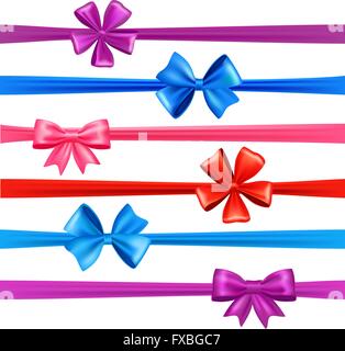 Set of multicolored shiny ribbons, isolated on white Stock Vector Image ...