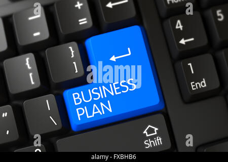Keyboard with Blue Keypad - Business Vision. 3D Stock Photo - Alamy