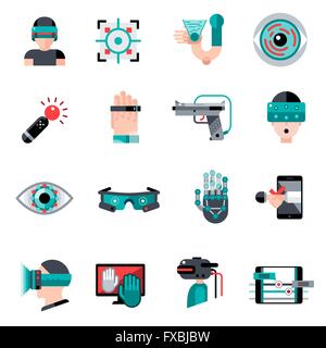 Virtual and augmented reality icons collection is a vector illustration ...