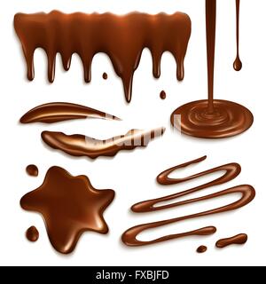 chocolate flowing drops Stock Vector Image & Art - Alamy