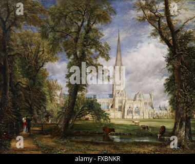 Salisbury Cathedral from the Bishop's Garden, 1826. Artist: Constable ...