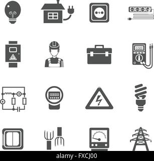 Set of black and white business and marketing icon illustrations Stock ...