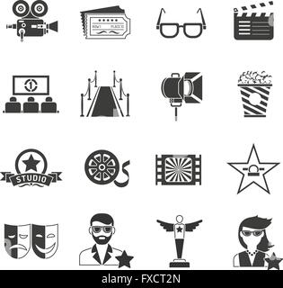 Movie Icons Black Set Stock Vector Image & Art - Alamy