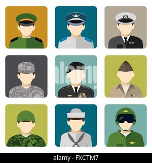 Military and army set icons in cartoon design. Big collection of ...