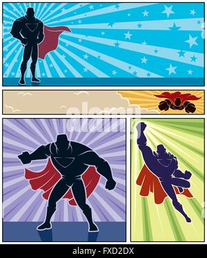 Superhero Banners Set Stock Vector Image & Art - Alamy