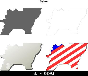 Baker County (Oregon) outline map set Stock Vector Image & Art - Alamy