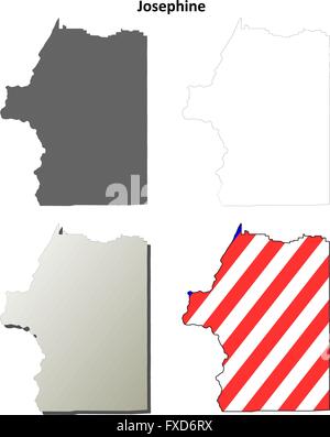 Josephine County (Oregon) outline map set Stock Vector Image & Art - Alamy