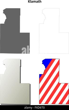 Klamath County (Oregon) outline map set Stock Vector Image & Art - Alamy