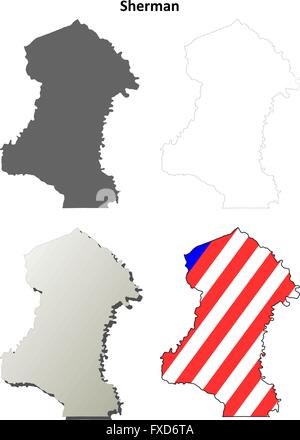 Sherman County (Oregon) outline map set Stock Vector Image & Art - Alamy