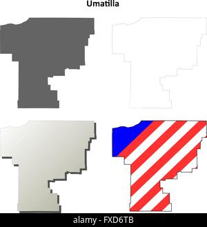 Umatilla County (Oregon) outline map set Stock Vector Image & Art - Alamy