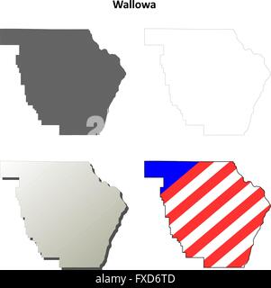 Wallowa County (Oregon) outline map set Stock Vector Image & Art - Alamy