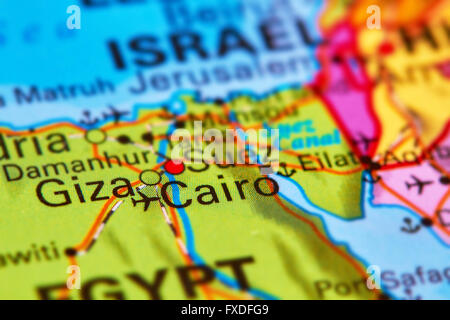 Cairo Egypt, on atlas world map Stock Photo - Alamy