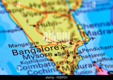 Bangalore India City Map in Retro Style. Outline Map. Vector Stock ...