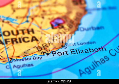 Map of Port Elizabeth Stock Photo - Alamy