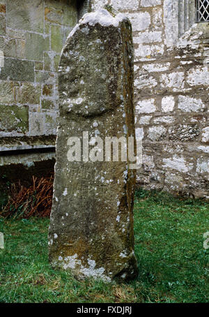 Ogham Stone Nevern Church Pembrokeshire West Wales Britain UK Europe ...
