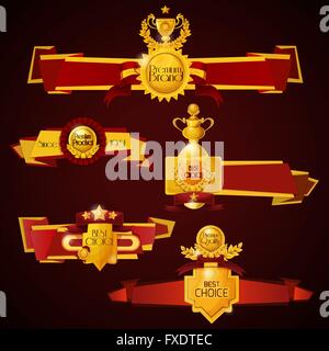 Set of award horizontal banners. Reward horizontal illustration for ...