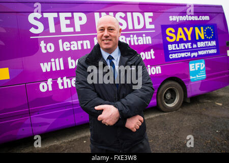 GETHIN JAMES, UKIP, Ceredigion County Council councillor, , with his ...