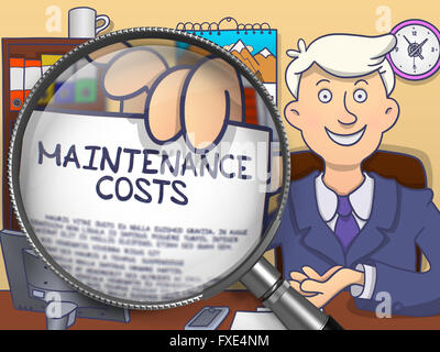 Maintenance Budget through Magnifier. Doodle Design Stock Photo - Alamy